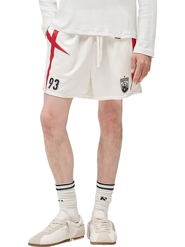 REPRESENT Printed Spike Football Shorts - Flat White