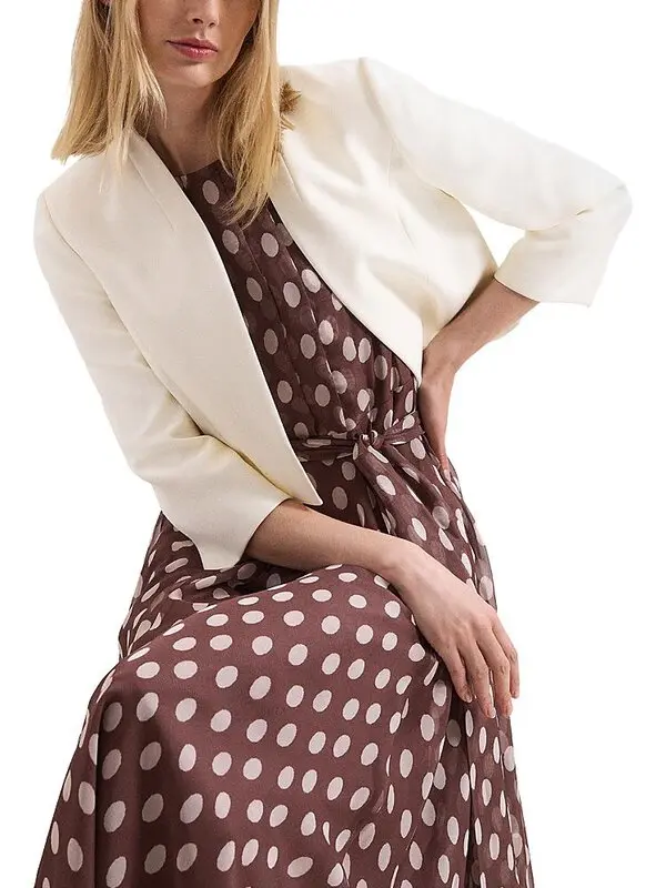 PHASE EIGHT Catherine Cropped 3/4 Sleeve Jacket - Cream