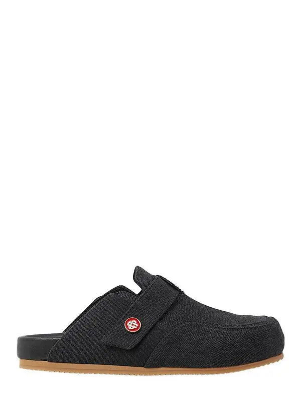 Casablanca Outdoor Leather Slip-on Mules - Black