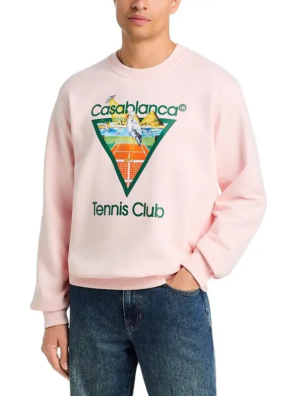 Casablanca Tennis Club Cotton Sweatshirt - Pink