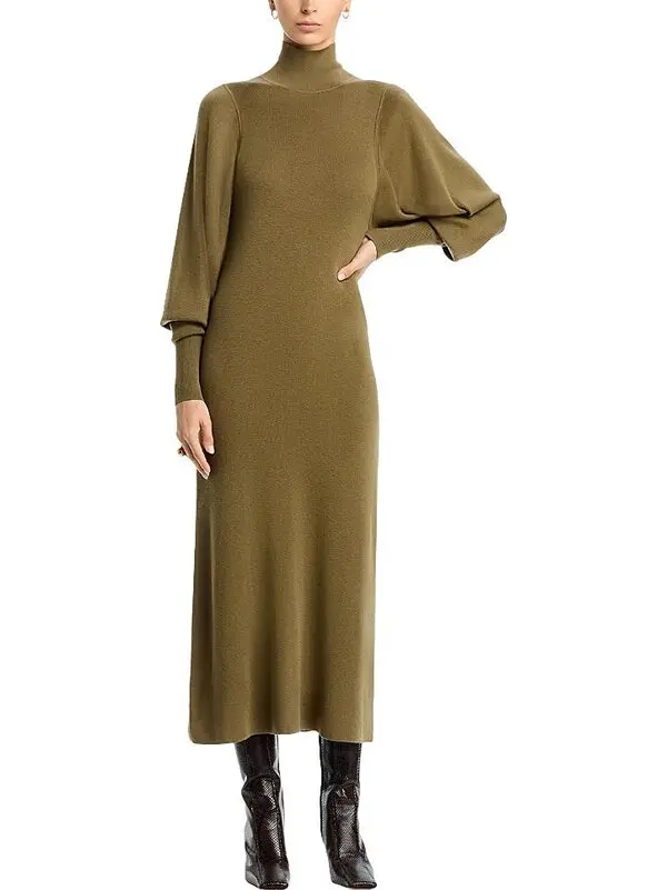 BY MALENE BIRGER Wool Mock Neck Sweater Dress - Hunt