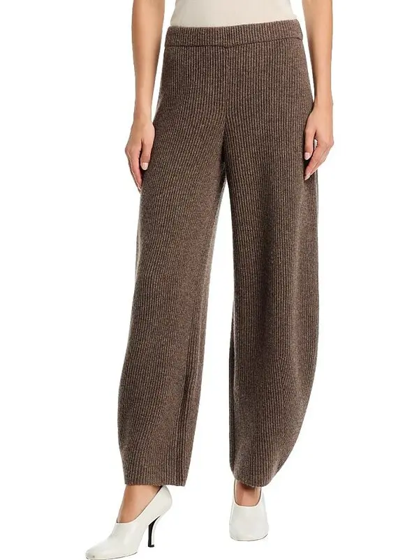 BY MALENE BIRGER Carmela Ribbed Wool Knit Trousers - Fosil