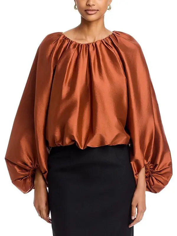 BY MALENE BIRGER Semara Silk Blouse - Brick