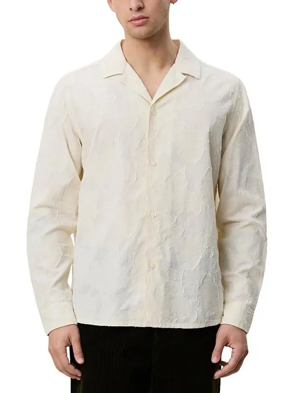 LES DEUX Loose Fit Flower Jacquard Shirt - Light Ivory
