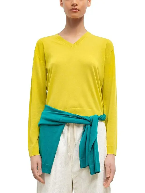 LESET James V-neck Merino Wool Sweater - Citron
