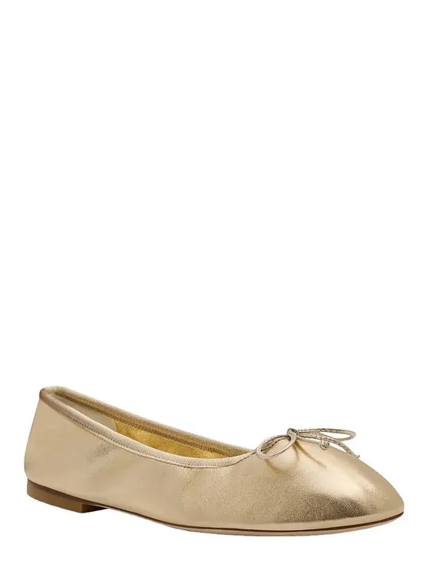 STUART WEITZMAN Nia Leather Ballet Flats - Silver