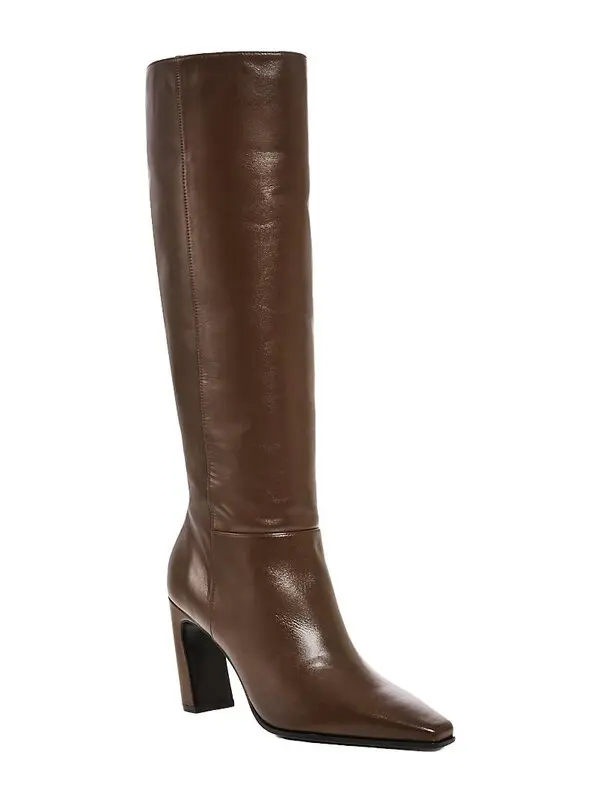 STUART WEITZMAN Stassi Croc-effect Knee-high Boots - Walnut