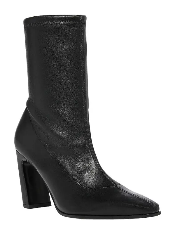 STUART WEITZMAN Stassi Stretch Leather Ankle Boots - Black
