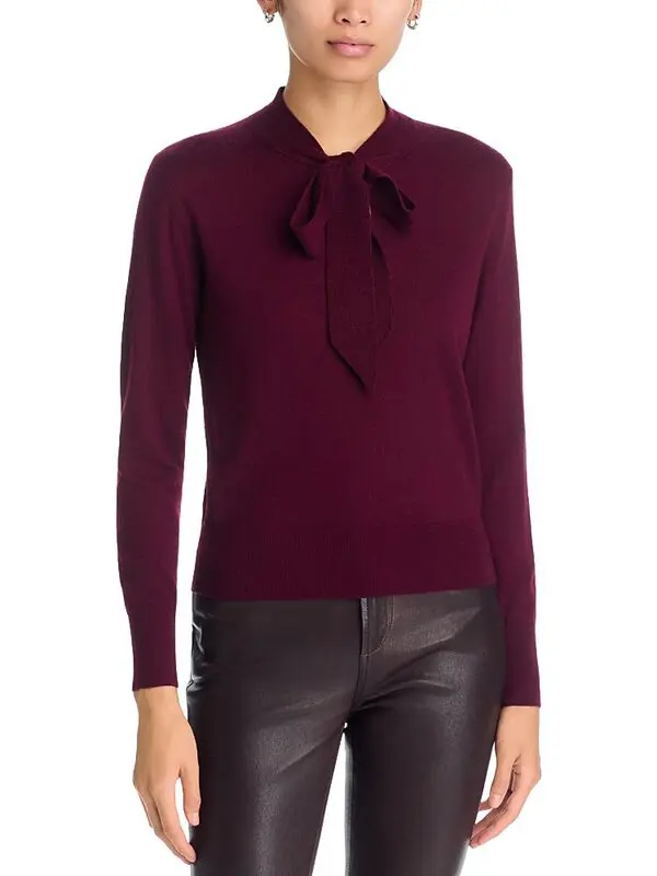 Kobi Halperin Felicity Tie Neck Merino Wool Sweater - Berry