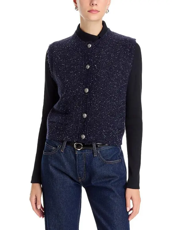Kobi Halperin Lilah Sleeveless Button-front Sweater - Navy
