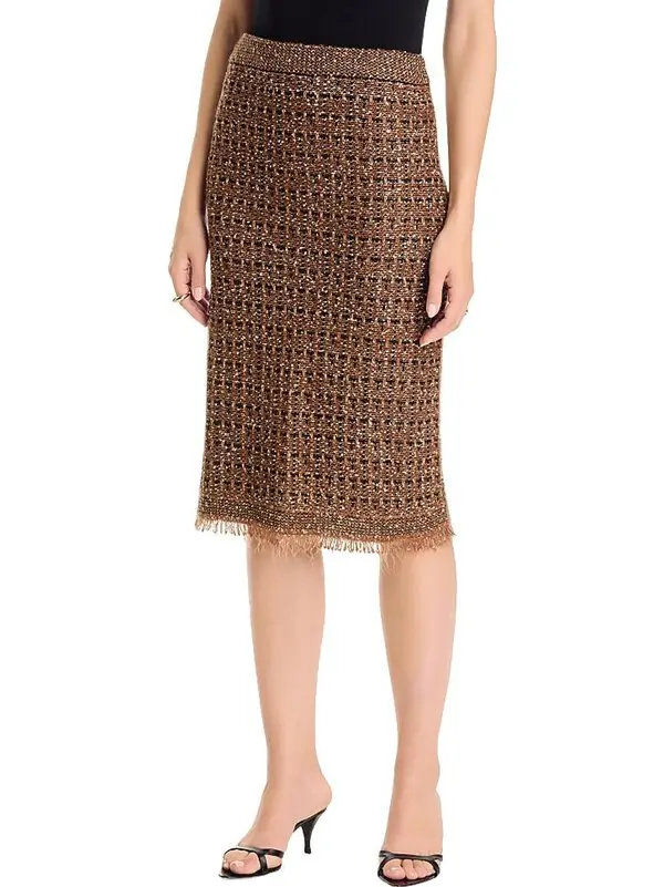 Kobi Halperin Juliette Tweed Pencil Skirt - Toffee/white