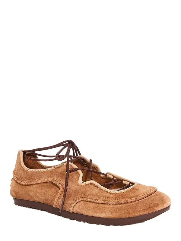 UGG Quill Shearling Lined Ballet Sneakers - Chestnut/sand