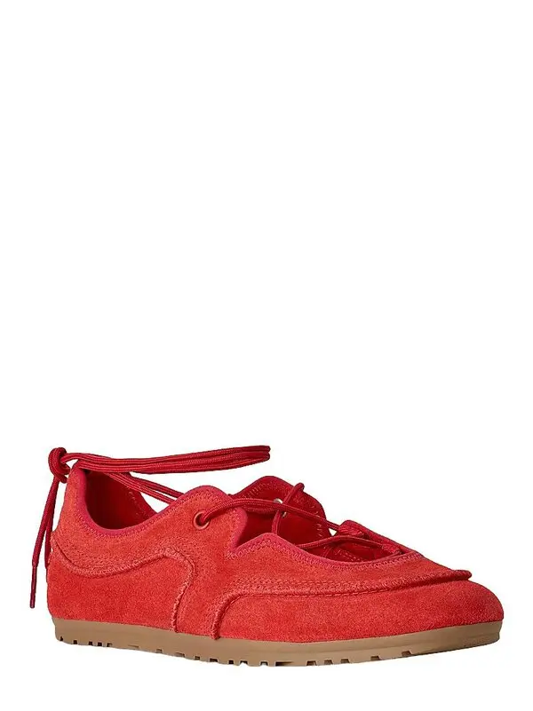 UGG Quill Shearling Lined Ballet Sneakers - Red Pepper