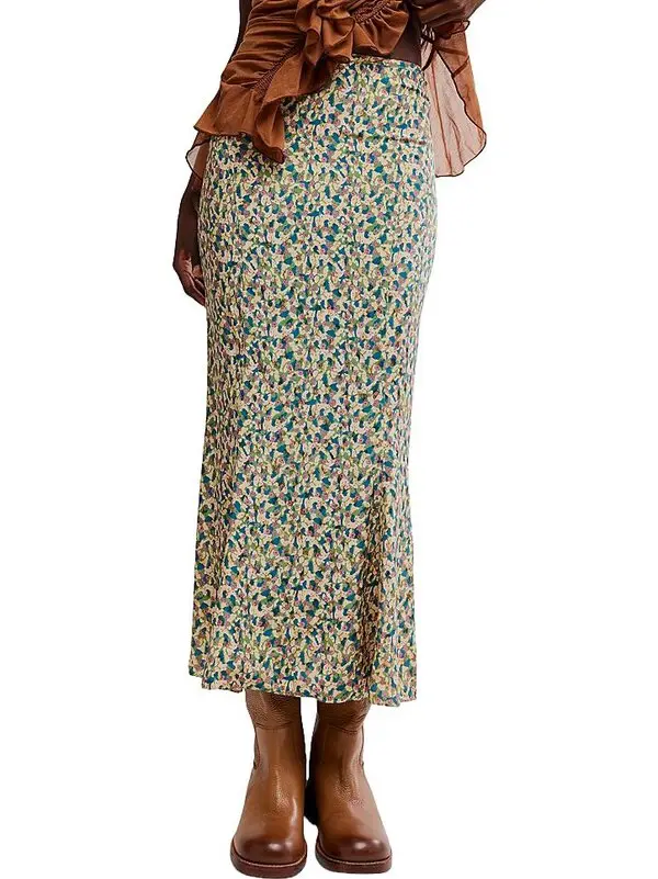 Free People Bonita Printed Maxi Skirt - Lilypad Combo