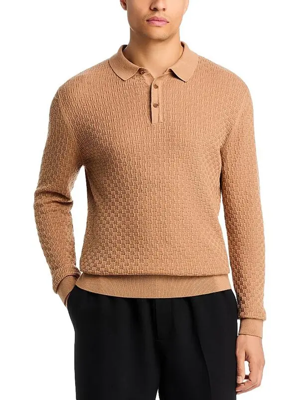 BOSS Luigi Knitwear Cotton Polo Sweater - Medium Beige