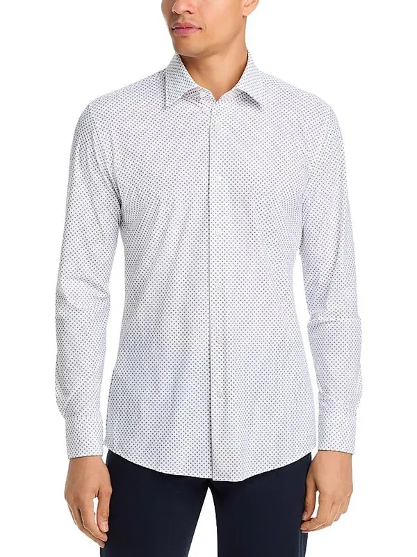 BOSS Hank Kent Collar Slim Fit Button Down Shirt - Beige