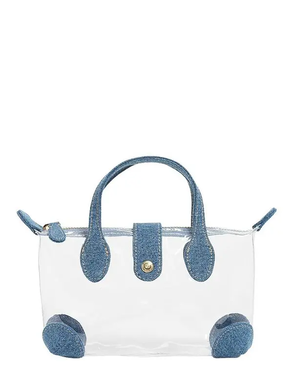 Stoney Clover Lane Made With Liberty Fabric Mini Clear Pouchette Crossbody Bag - Denim