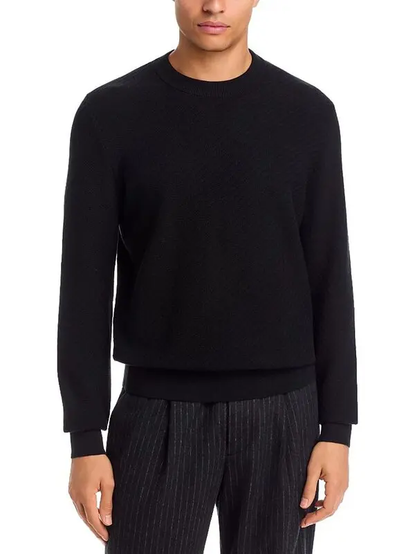 BOSS H-lofranco Cotton Crewneck Sweater - Black