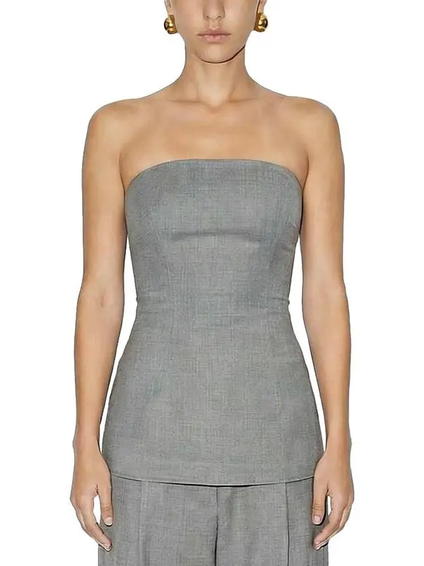 Ronny Kobo Nessa Strapless Top - Light Grey