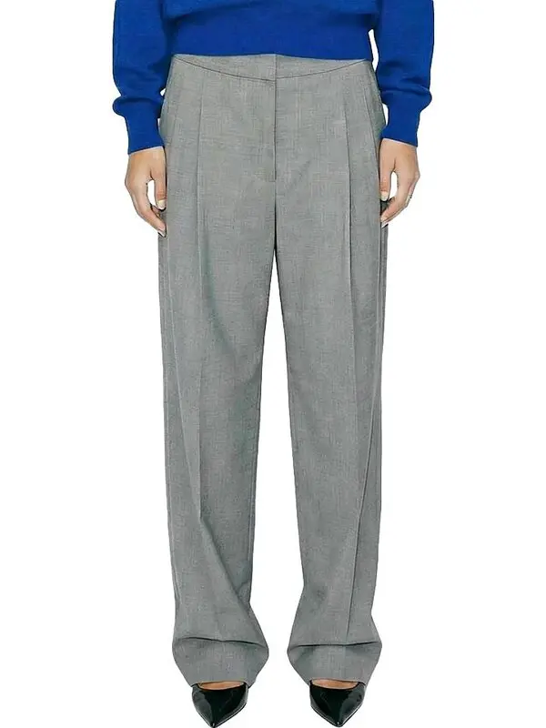 Ronny Kobo Hayes High Rise Wide Leg Pants - Light Grey