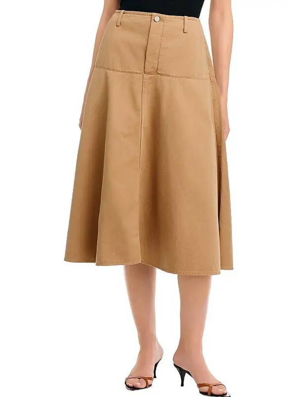 Vince Mid Rise Washed Cotton Skirt - Carmello