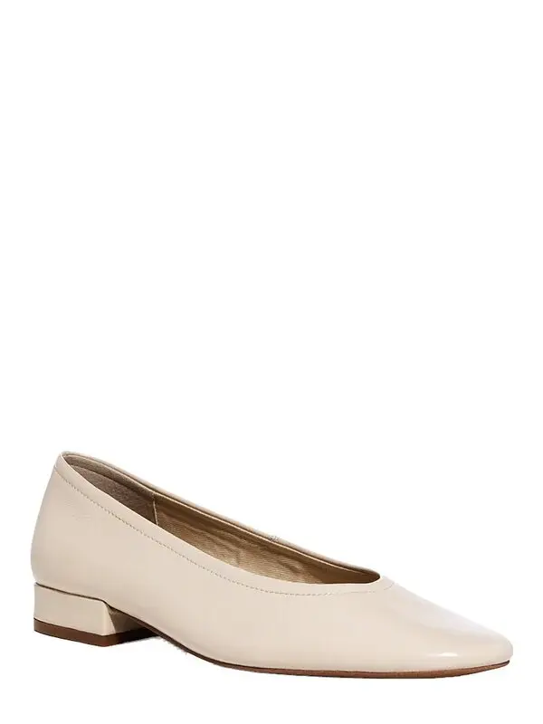 Aqua Avery Leather Ballet Flats - Bone Leather