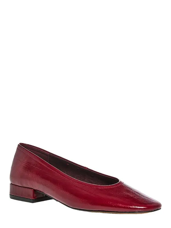 Aqua Avery Leather Ballet Flats - Dark Red Eel