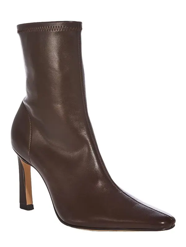 Aqua Saly Zip-up Ankle Boots - Brown Stretch