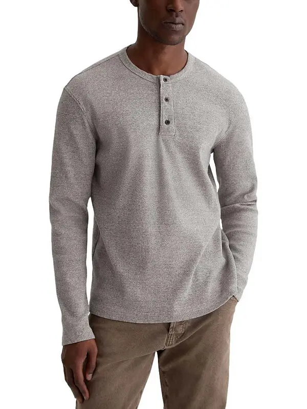 Ag Bryce Long Sleeve Henley - Heather Grey