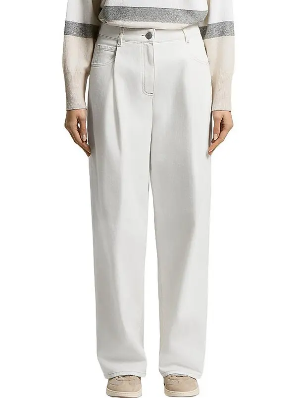 Peserico Stretch Cotton Twill Denim Pants - Comet White