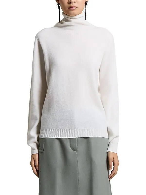 Peserico Pure Cashmere Turtleneck Sweater - Comet White