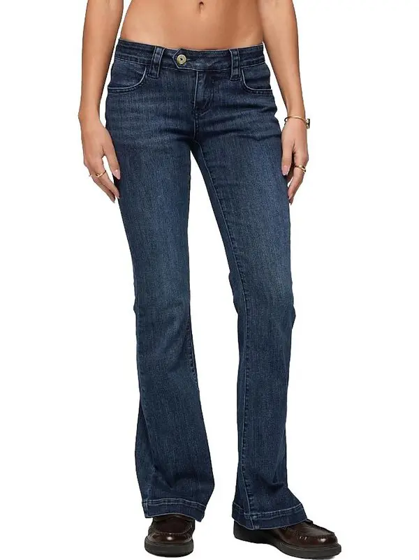 EDIKTED Roccio Low Rise Bootcut Jeans - Blue