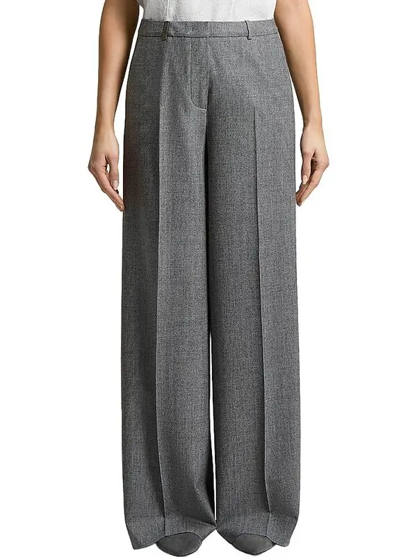 Peserico Stretch Wool Viscose Lurex Micro Pied De Poule Pants - Eclipse Gray