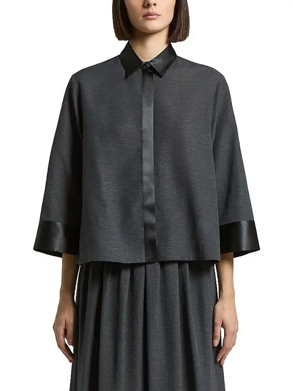 Peserico Lyocell Organza Shirt With Semi Gloss Finish - Eclipse Gray