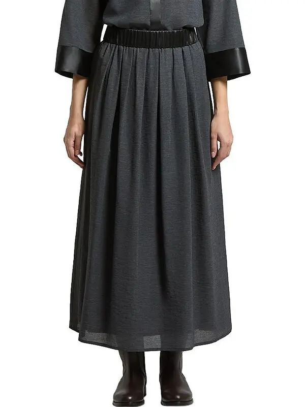 Peserico Pleated Skirt In Lyocell Organza - Eclipse Gray