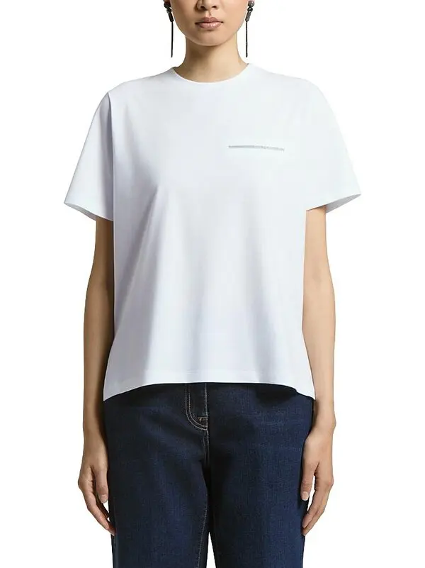 Peserico Stretch Cotton Jersey Crewneck Tee - Flash White