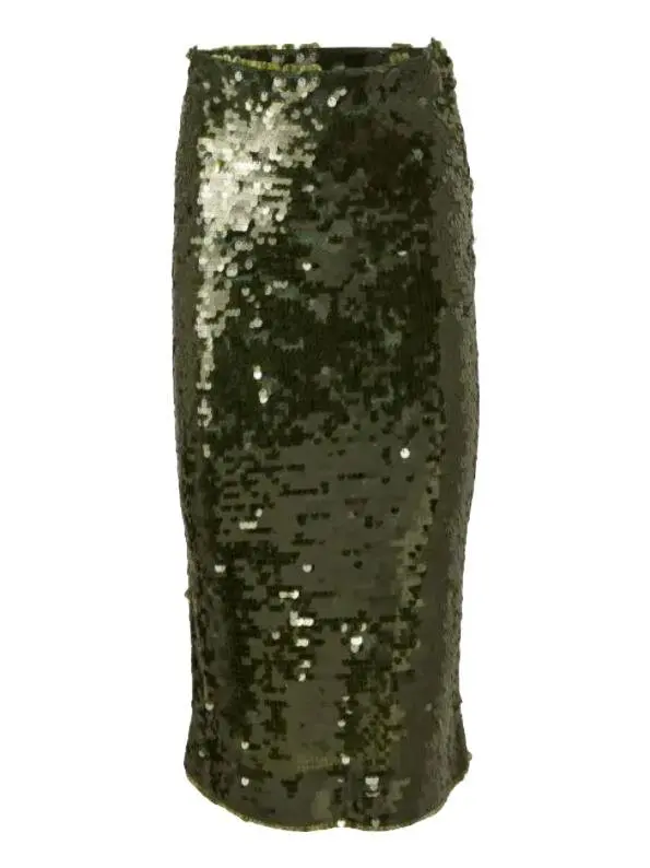 Carolina Herrera Sequin Embellished Pencil Skirt - Forest Green