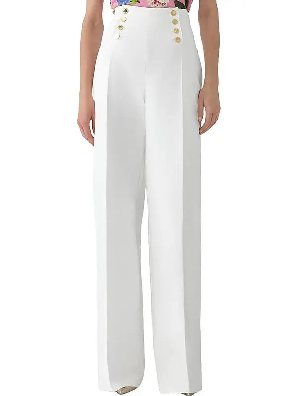 Carolina Herrera High Rise Wide Leg Pants - White
