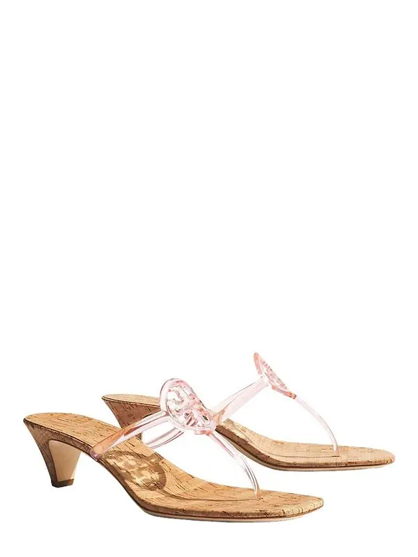 Tory Burch Miller Jelly Kitten Heel Sandals - Pink Quart