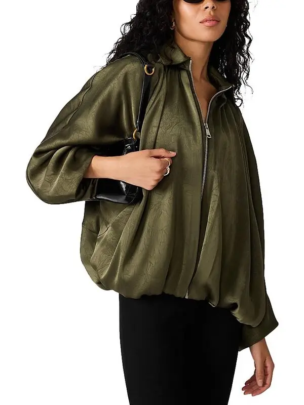 Steve Madden Aspen Bubble Hem Jacket - Dark Olive