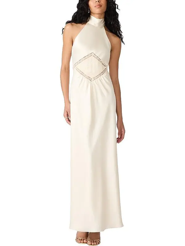 Steve Madden Emmalie Mock Neck Maxi Dress - Cream
