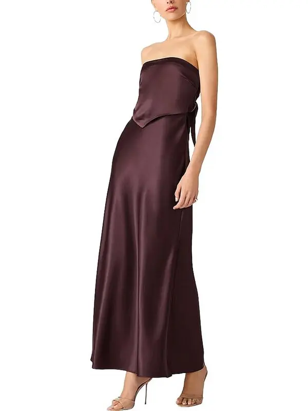 Steve Madden Elaia Strapless Gown - Deep Fig