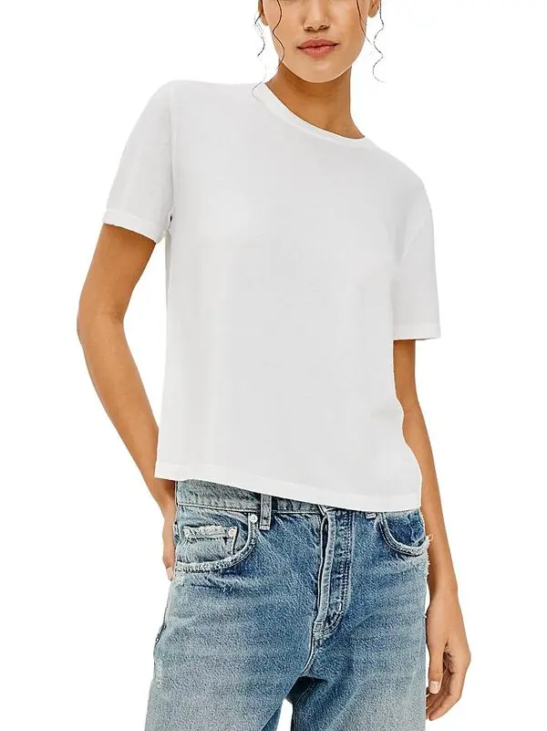 Rails Cotton-blend Round-neck Sweater Top - White