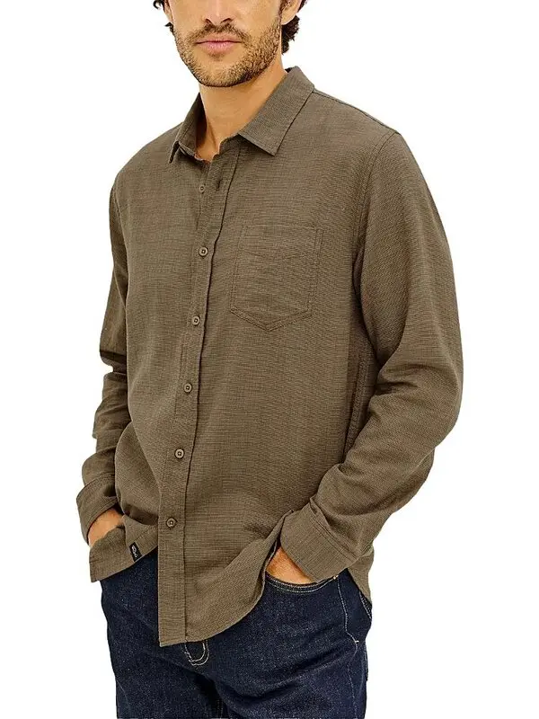 Rails Wyatt Woven Cotton Pocket Shirt - Espresso