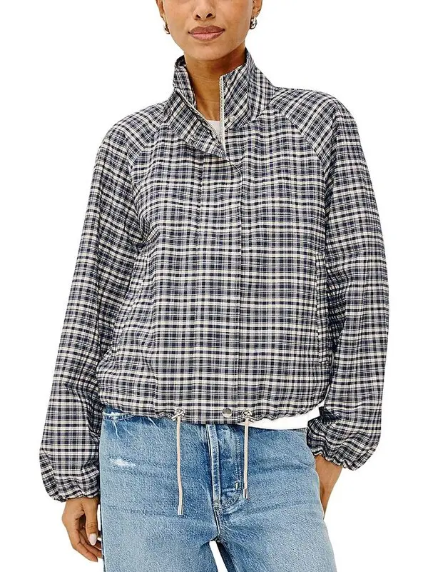 Rails Blake Stand Collar Drawstring Jacket - Mini Check
