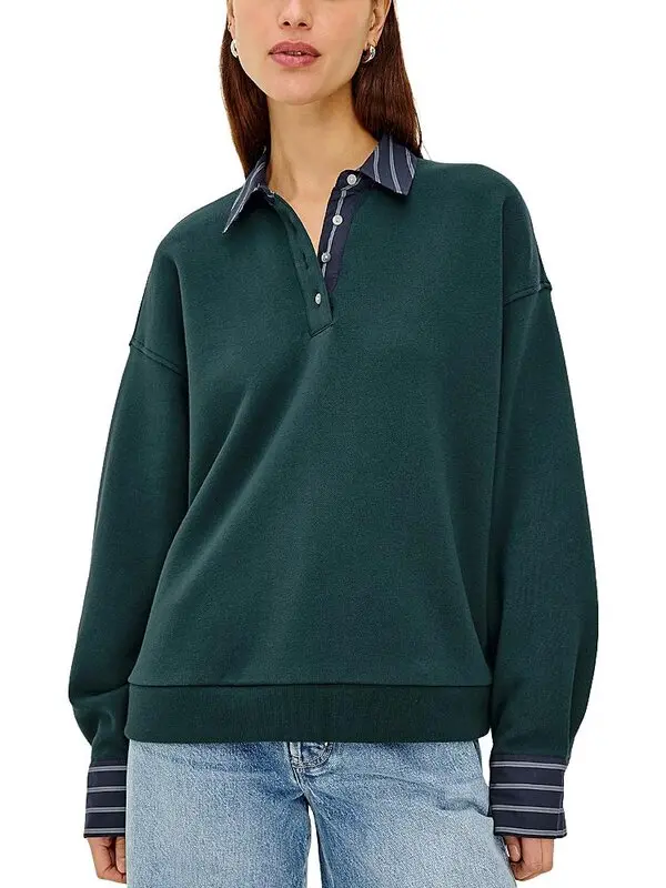 Rails Zavier Contrast Trim Sweatshirt - Forest