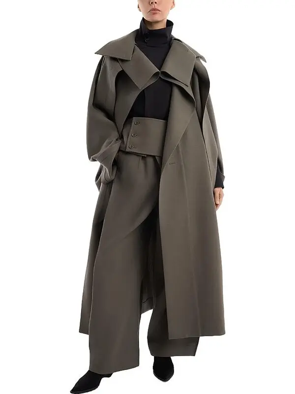 Issey Miyake Wool Long Coat - Gray