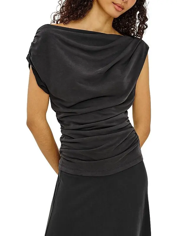 Rails Dominic Draped Boat Neck Top - Ash