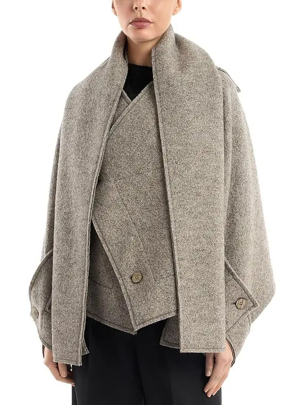 Issey Miyake Wool Blend Granite Coat - Beige