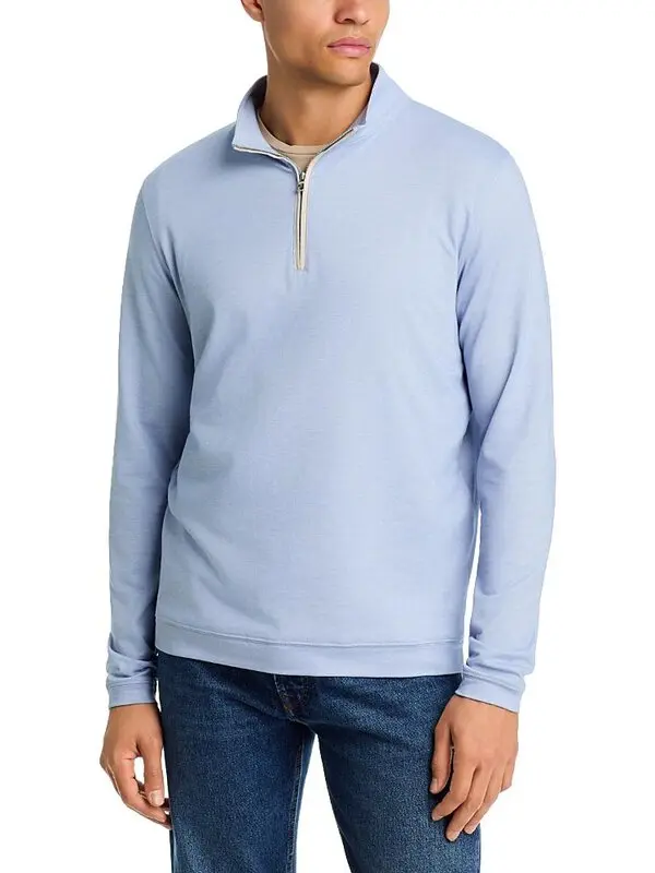 Peter Millar Crown Crafted Albatross Pique Quarter Zip Sweater - Windy Blue